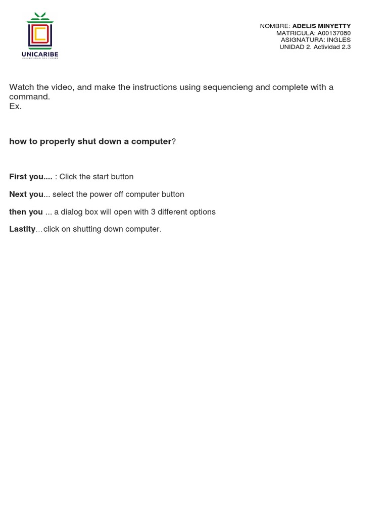 Unidad 2 Actividad 3 Pdf