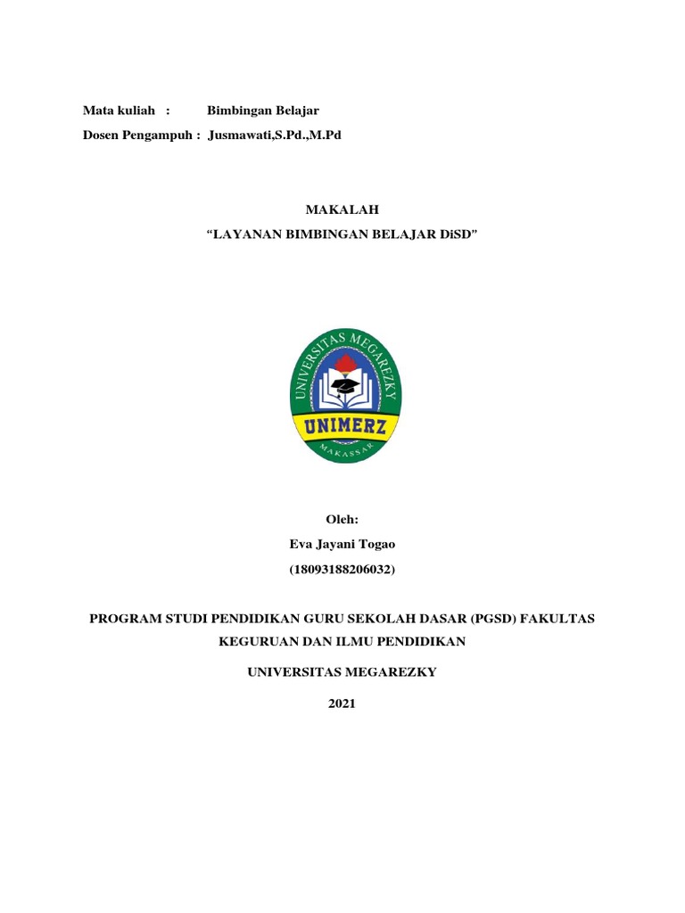 Makalah Bimbingan Belajar Eva Jayani Togao-Dikonversi | PDF