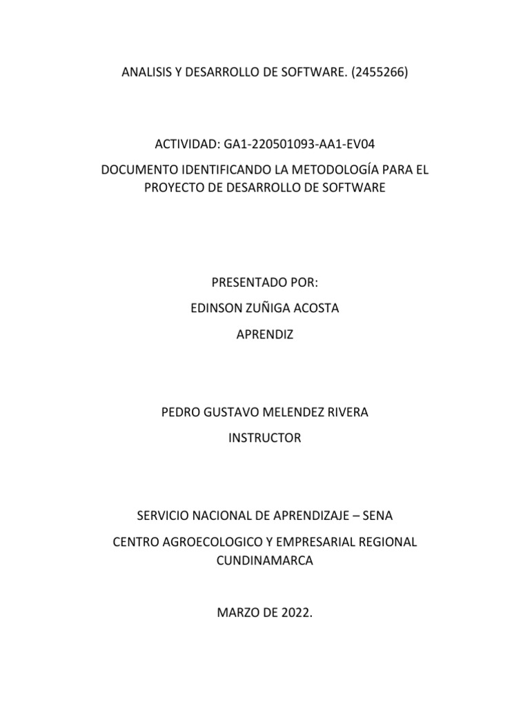 Ga1 220501093 Aa1 Ev04 | PDF | Scrum (desarrollo de software) | Software