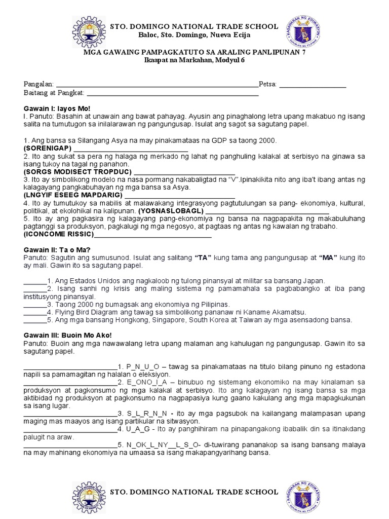 GRADE 7 LAS WEEK 6 7 4th Quarter | PDF