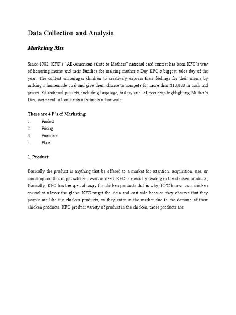 Data Collection and Analysis: Marketing Mix | PDF | Business | Swot ...
