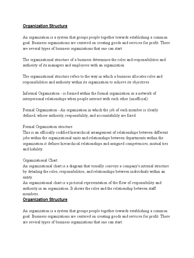 Organization Structure Pob | PDF | Organizational Structure | Hierarchy
