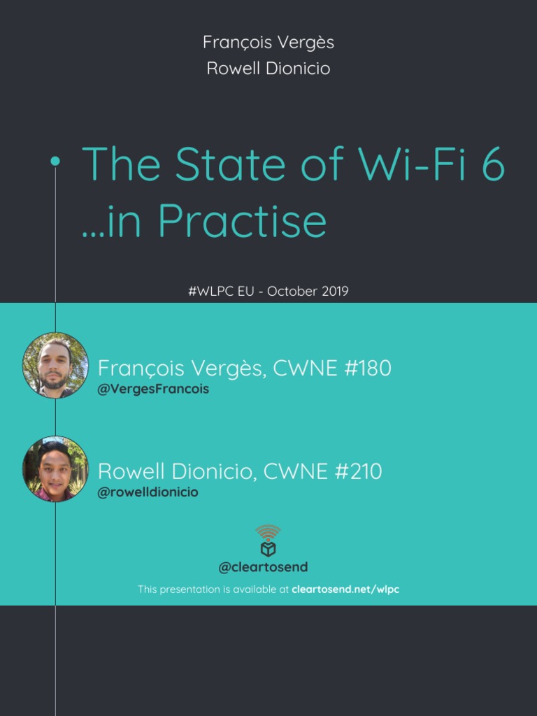 Wi-Fi6 in The Real World WLPC Prague 2019 | PDF | Business | Computers