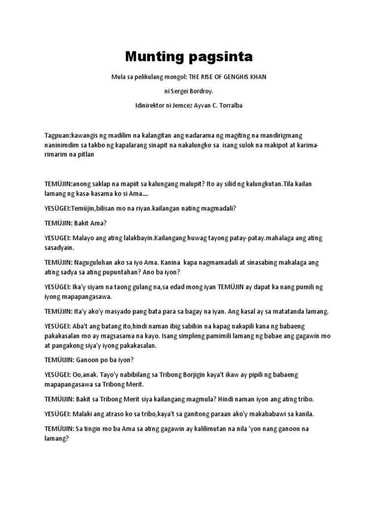 Munting Pagsinta | PDF