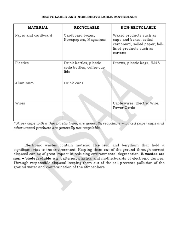 Waste Segregation Plan | PDF | Recycling | Electronic Waste