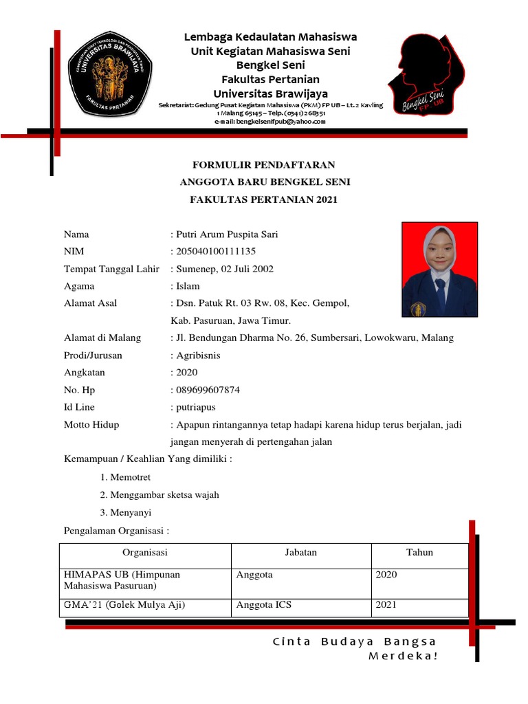 Putri Arum Puspita Sari - Agribisnis | PDF