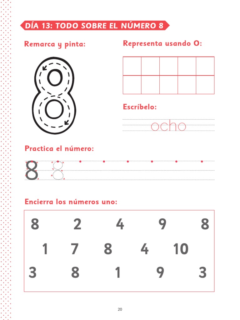 Actividades para Aprender el Número 8 | PDF | Métodos y materiales de ...