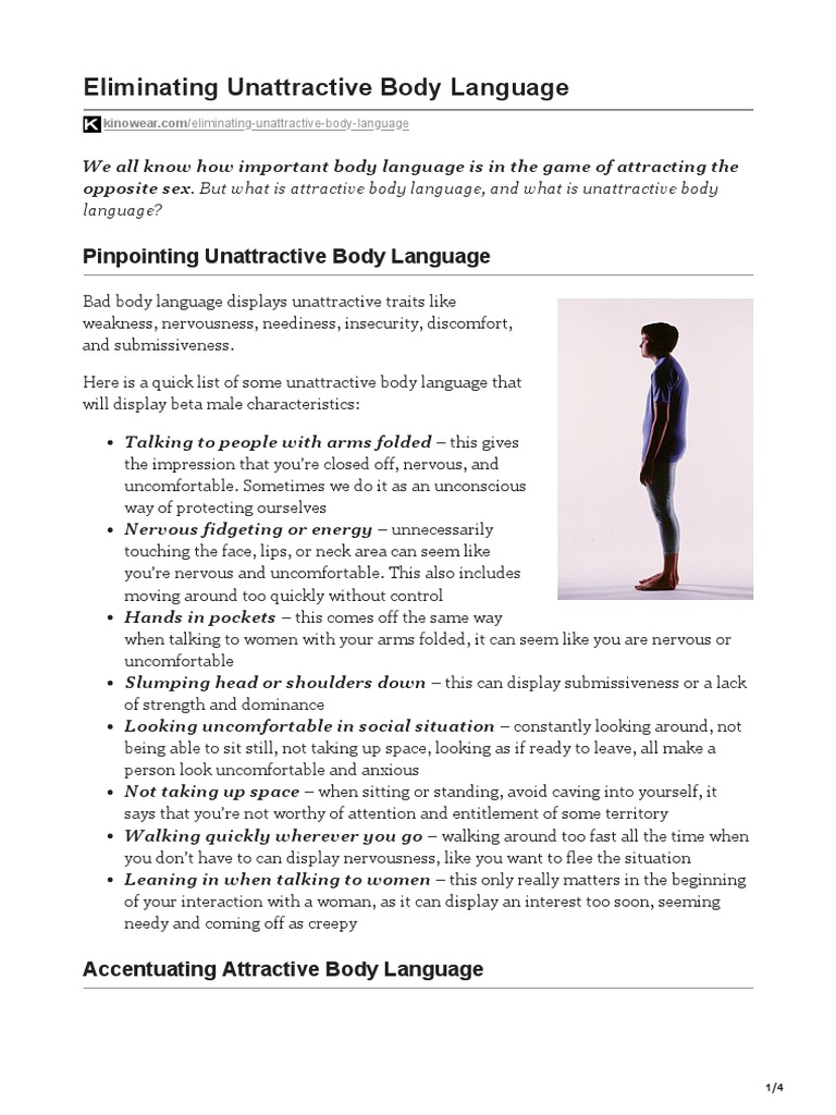 Eliminating Unattractive Body Language | PDF | Body Language | Psychological Concepts