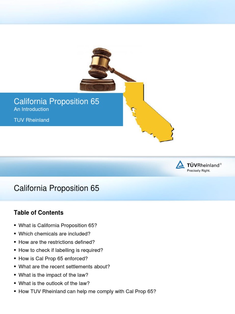 Cal Prop 65 Introduction | PDF | Occupational Safety And Health | Safety