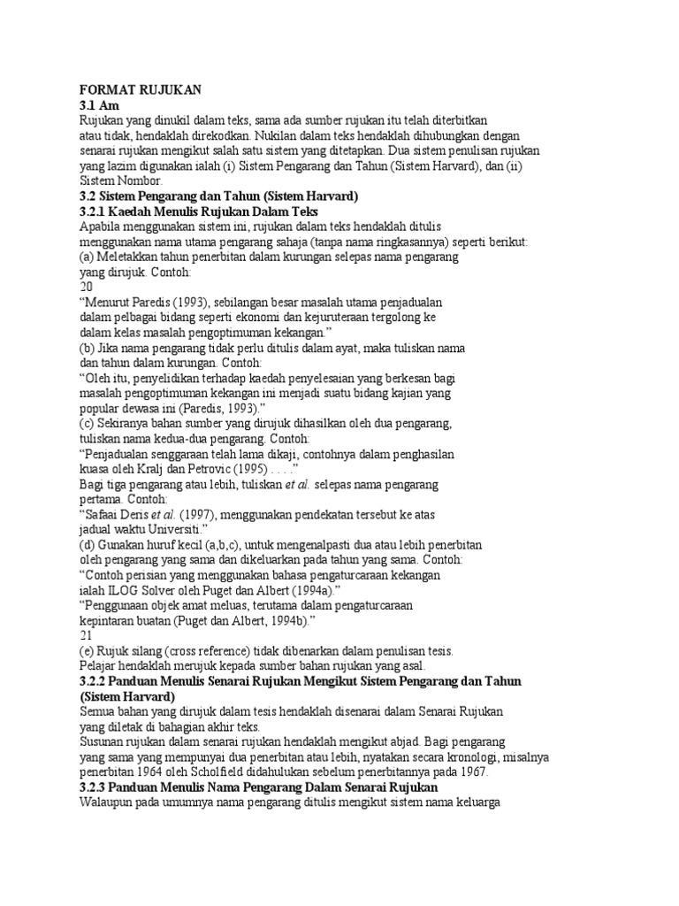 Format Rujukan APA Harvard Nota Kaki | PDF