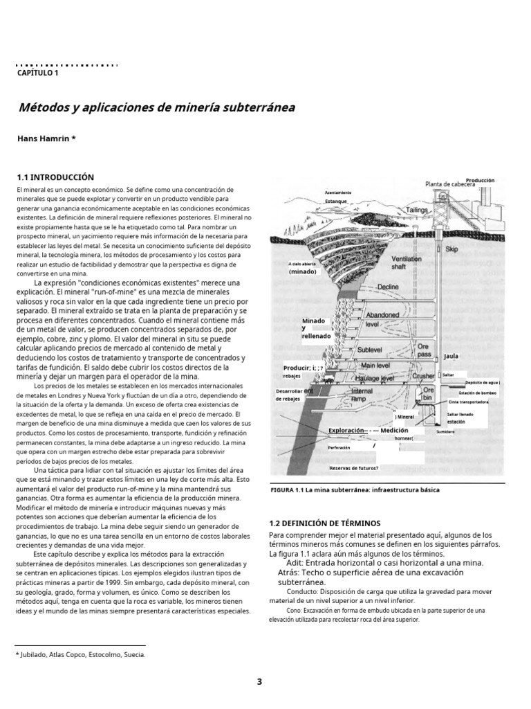 002 Underground Mining Methods - En.es | PDF | Minería | Minerales