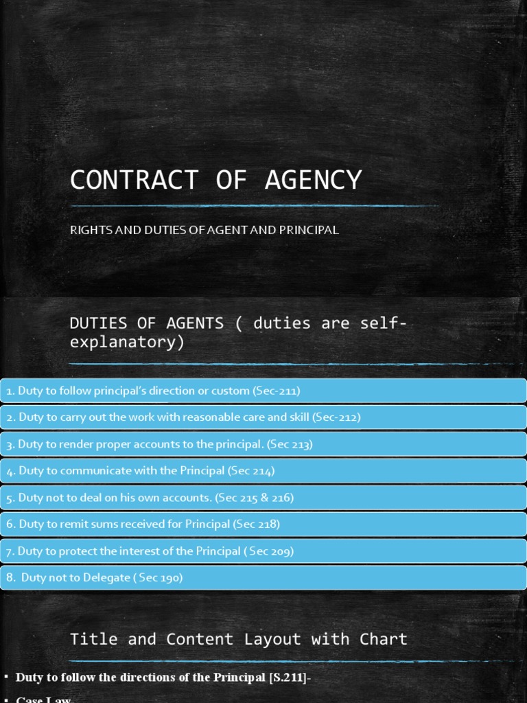 Contract of Agency: Rights and Duties of Agent and Principal | Download ...