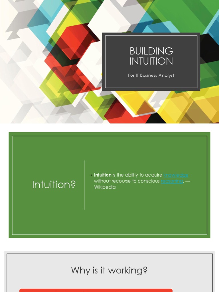 Building Intuition: For IT Business Analyst | PDF