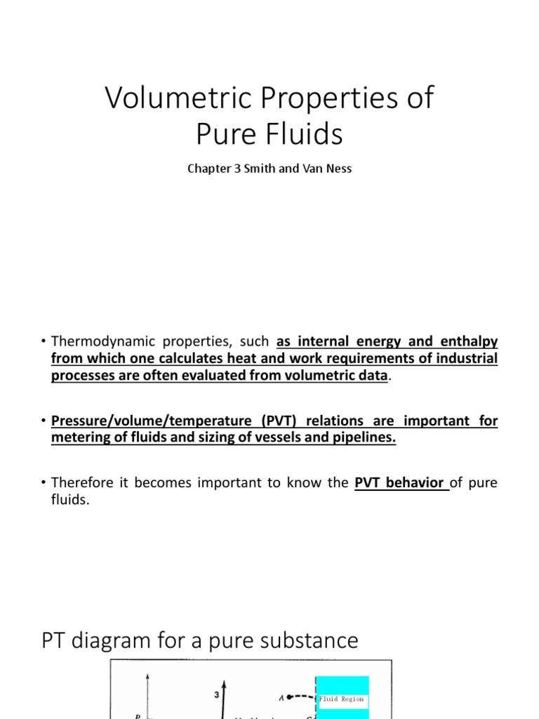 Volumetric Properties of Pure Fluids: Chapter 3 Smith and Van Ness | PDF | Phase (Matter) | Gases