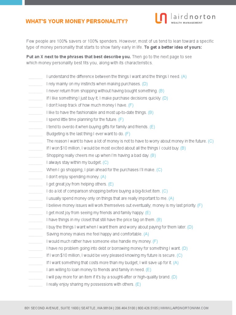 What'S Your Money Personality? | PDF | Money | Risk