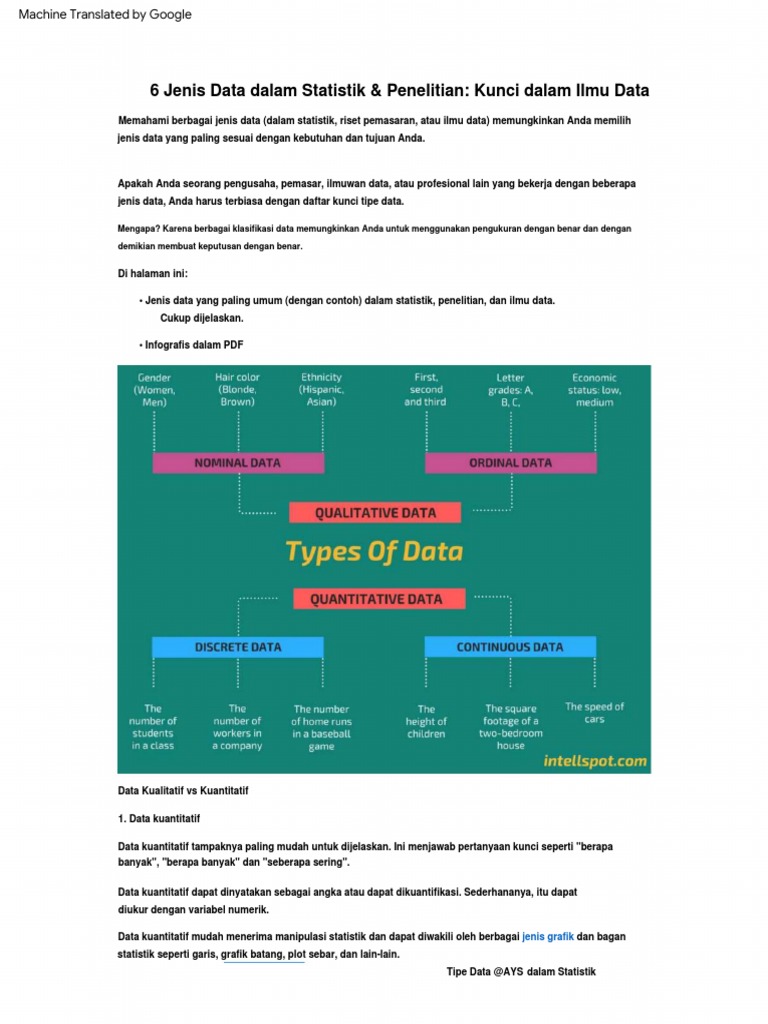 Jenis Jenis Data Dalam Statistika | PDF