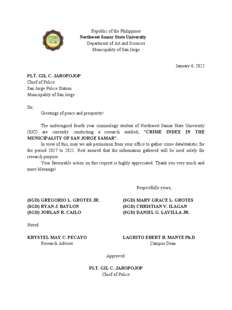 Letter To Chief of Police | PDF | Community