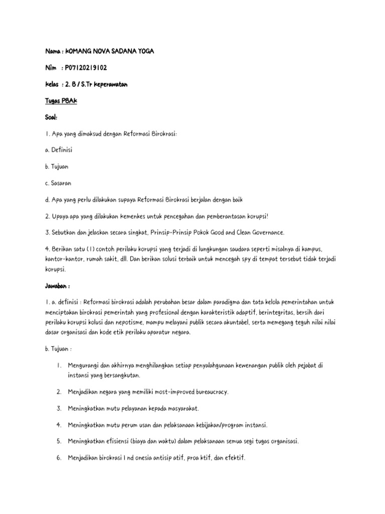 Tugas Pbak - P07120219102 | PDF