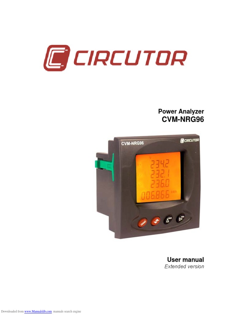 CVM-NRG96: Power Analyzer | PDF | Power Supply | Alternating Current
