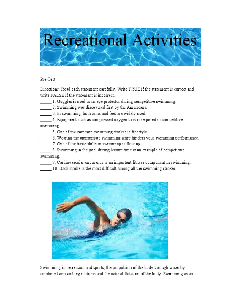 Grade 12 3rd Quarter | PDF | Snorkeling | Swimming