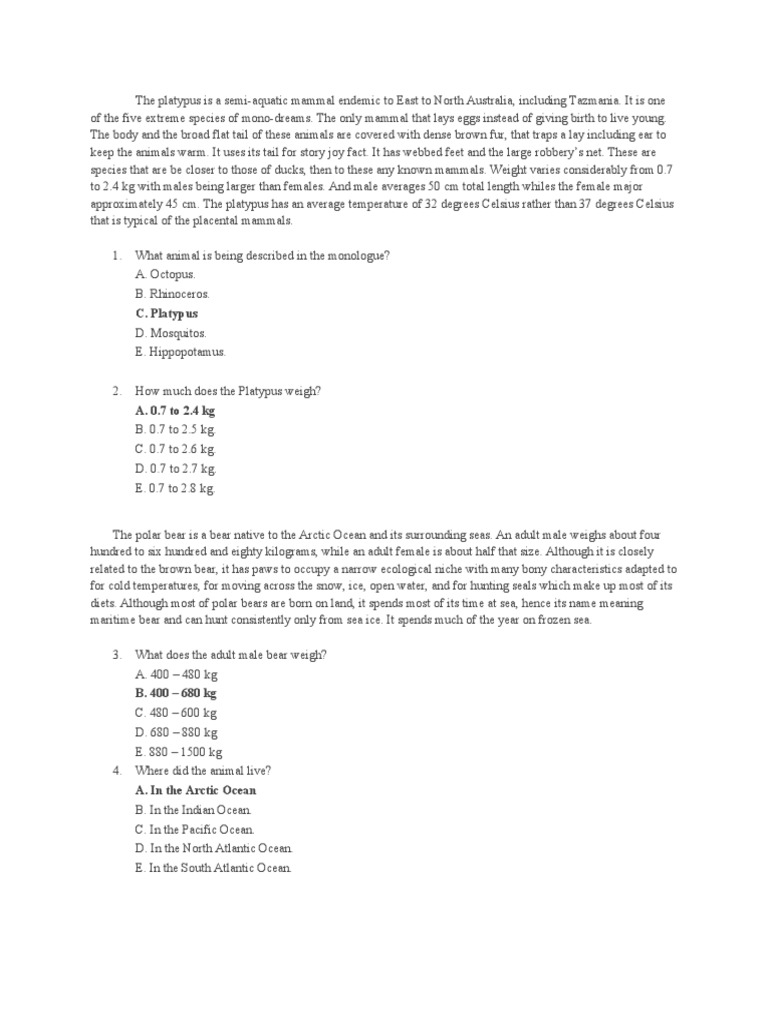 Report Text Assignment (Answer Key) | PDF