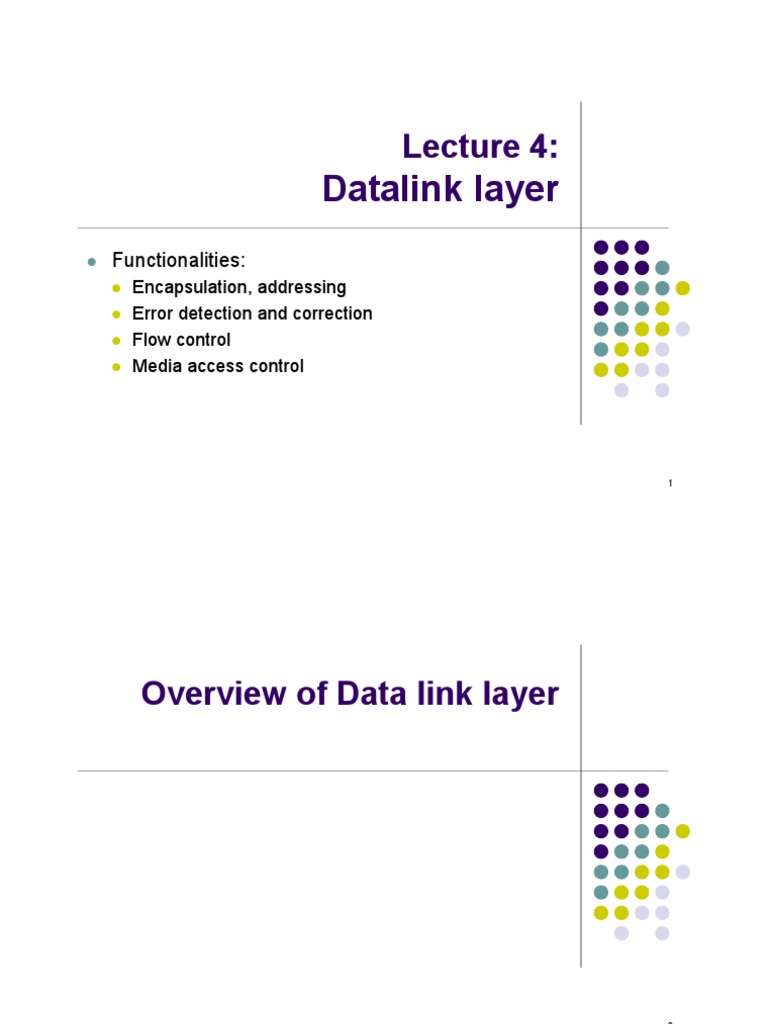 Lecture 4 Datalink Layer Download Free Pdf Channel Access Method