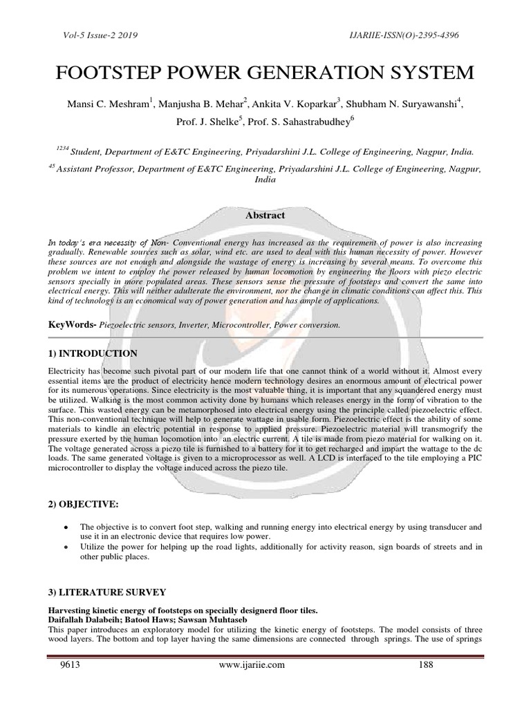 Footstep Power Generation System Ijariie9613 | PDF | Power Inverter | Electric Power