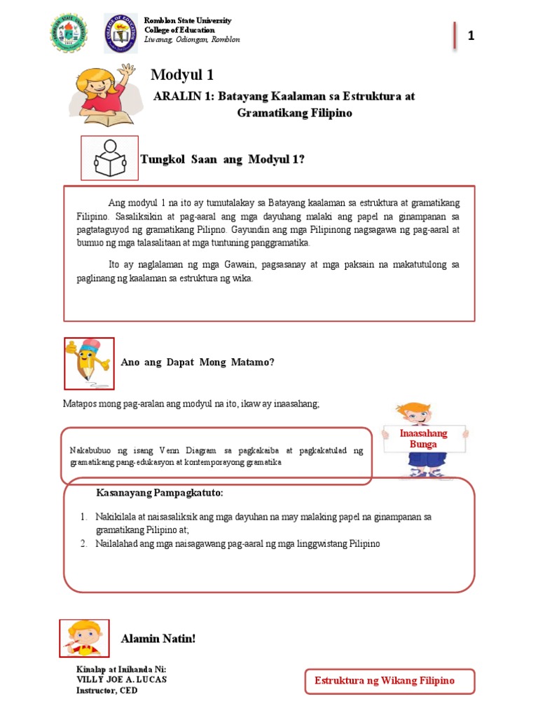 MODYUL- Estruktura ng Wika | PDF MODYUL- Estruktura ng Wika | PDF