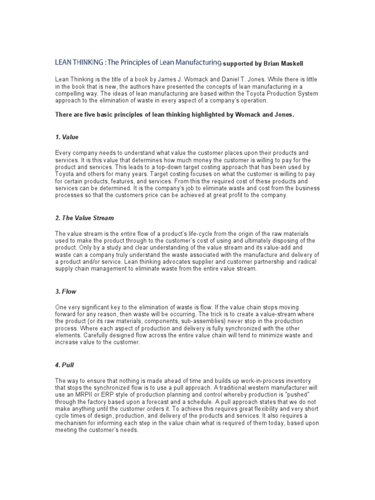 Lean Manufacturing Essentials | PDF | Lean Manufacturing | Industries