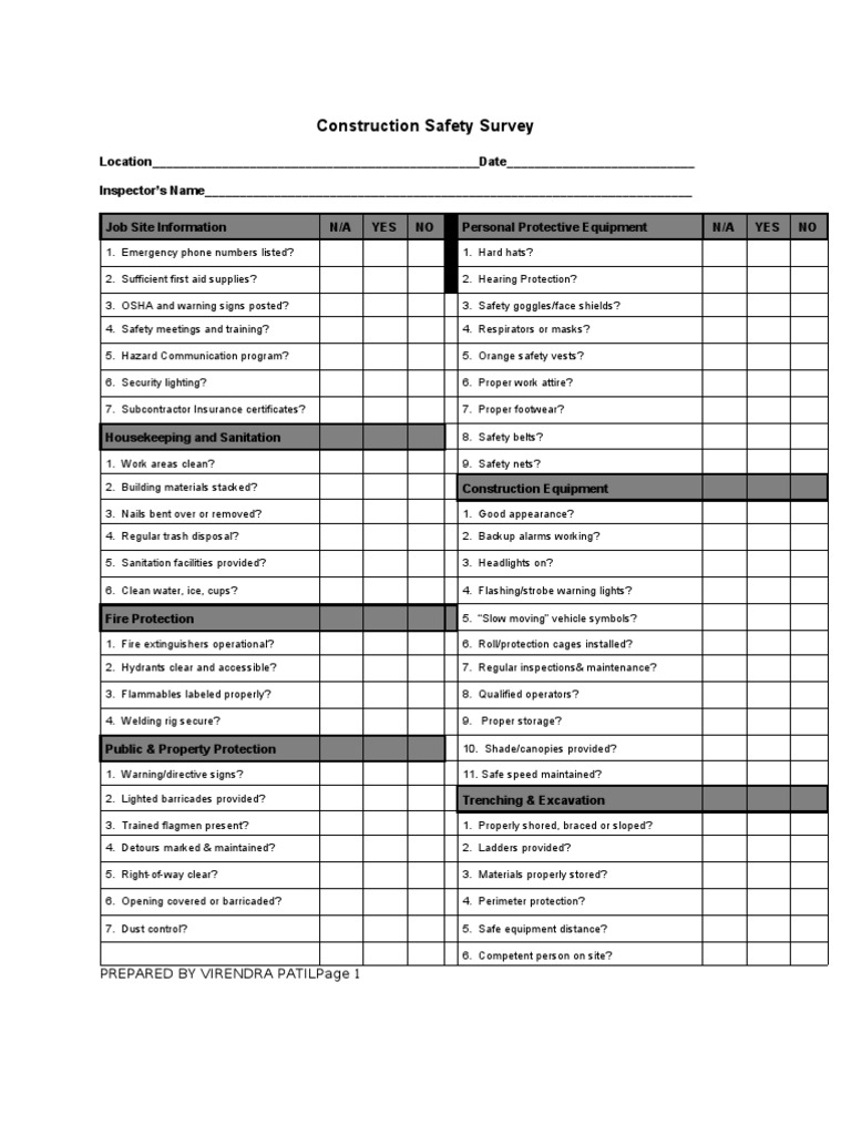 Safety Construction Survey | PDF