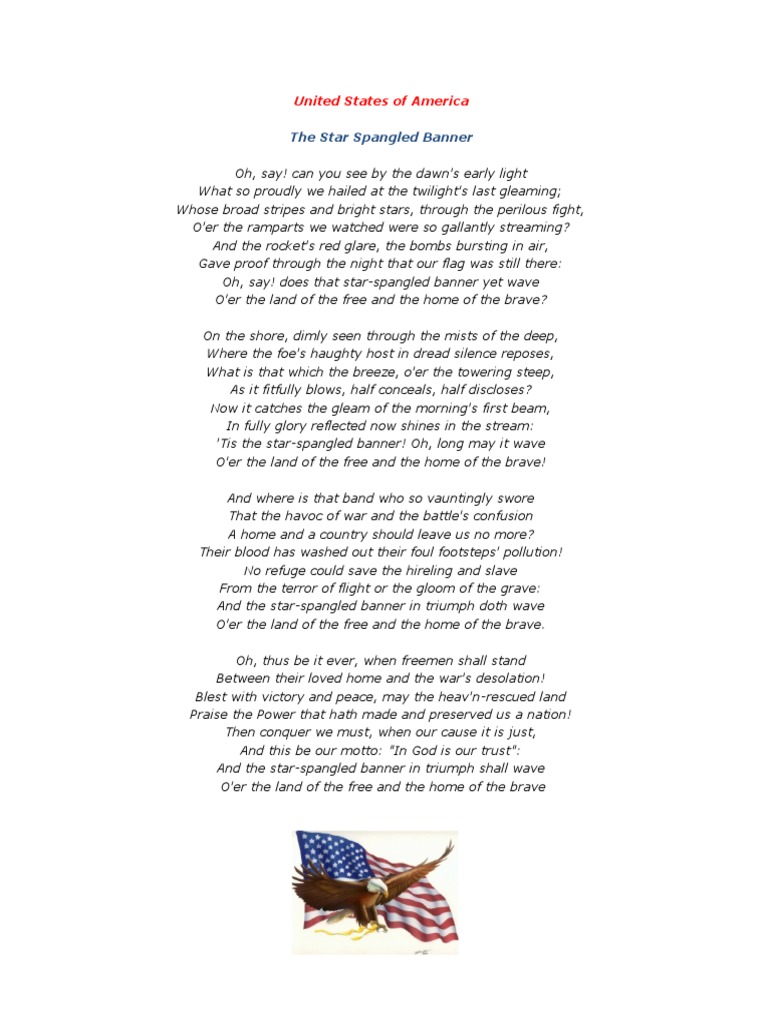 United States of America National Anthem | PDF