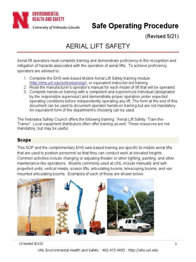 S-Aerial Lift Safety | PDF | Elevator | Safety