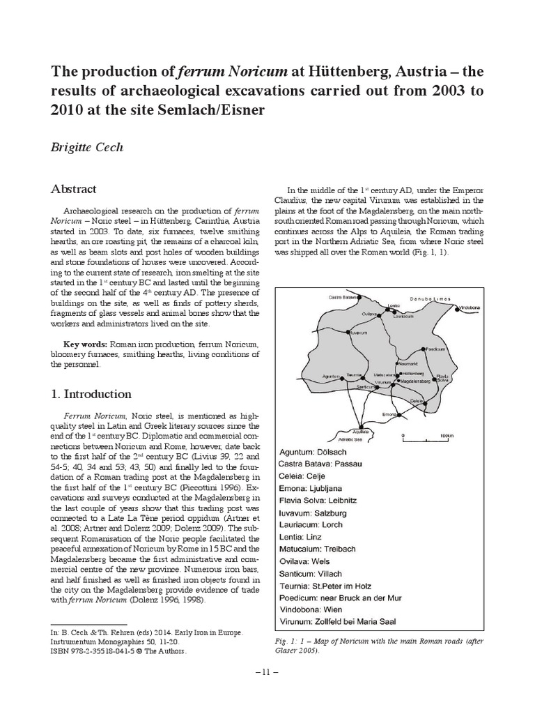 The Production of Ferrum Noricum at Hutt | PDF | Art | History