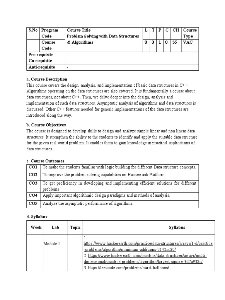 Problem Solving With Data Structures & Algorithms | PDF | Theoretical ...