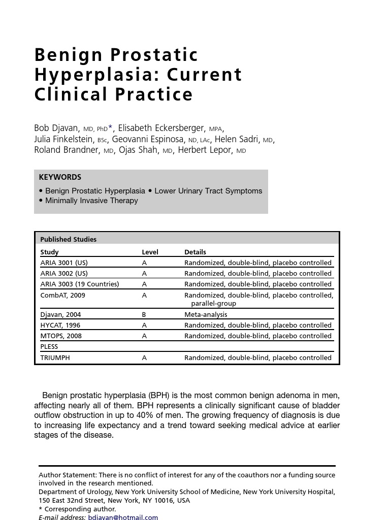 Benign Prostatic Hyperplasia | PDF | Prostate Cancer | Testosterone