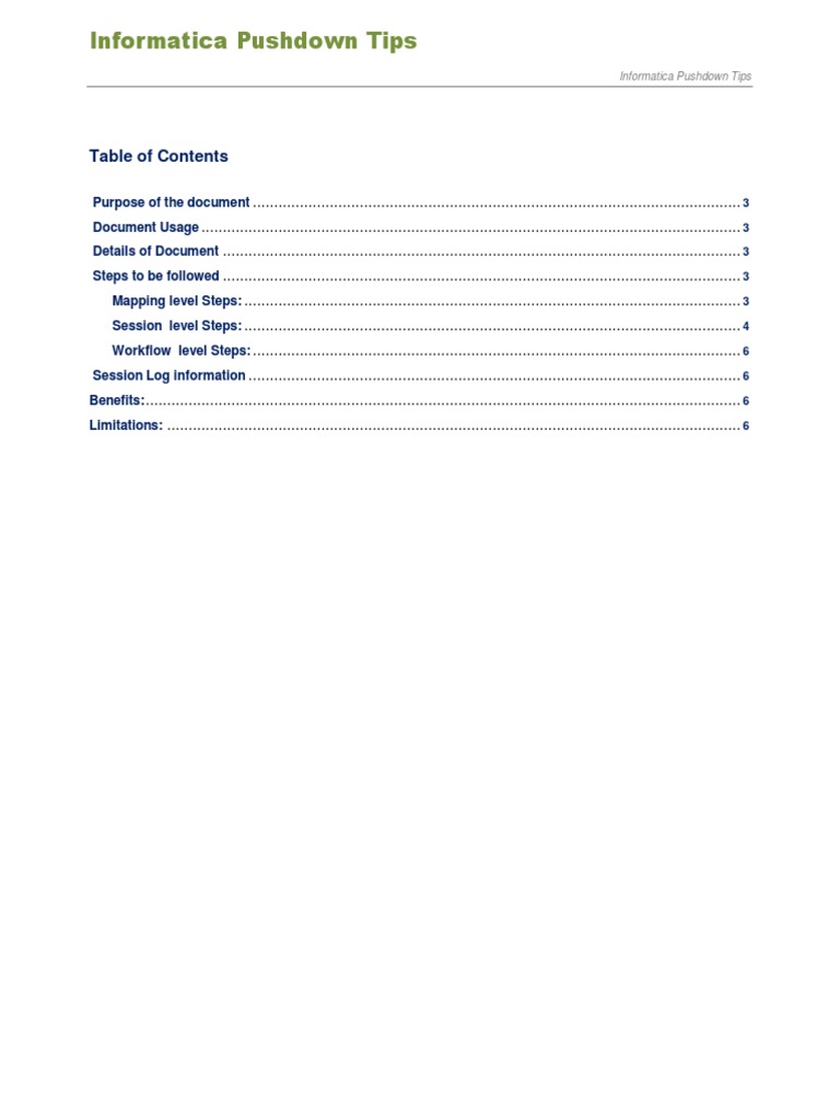 Informatica Pushdown Tips - New | PDF | Databases | Computer Science