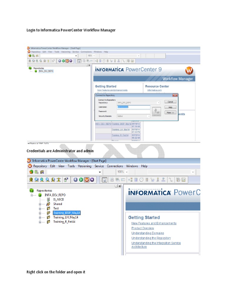 Login To Informatica Powercenter Workflow Manager | PDF