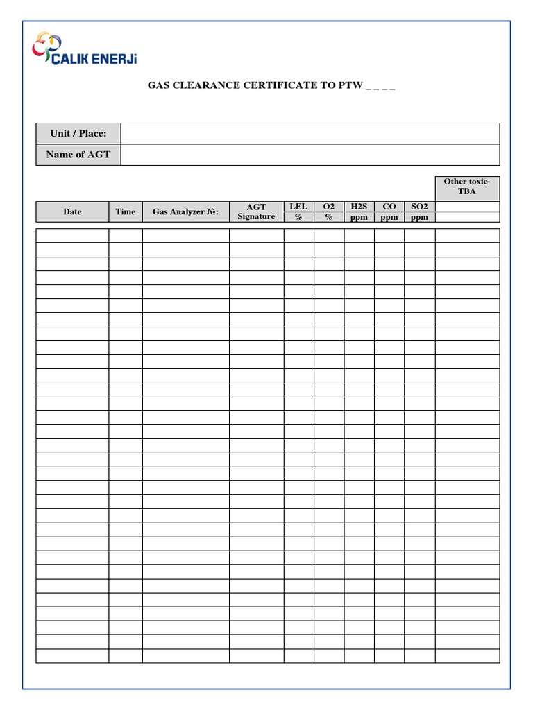 GAS CLEARENCE CERTIFICATE (GCC) (Approved) | PDF