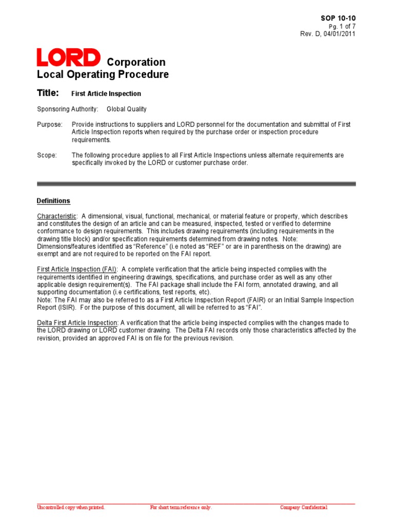 Corporation Local Operating Procedure: Title | Download Free PDF | Specification (Technical ...