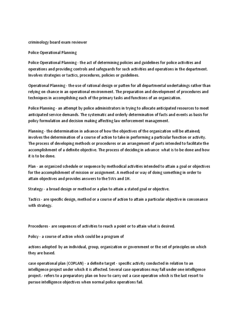 Police Operational Planning Overview | PDF | Police | Policy