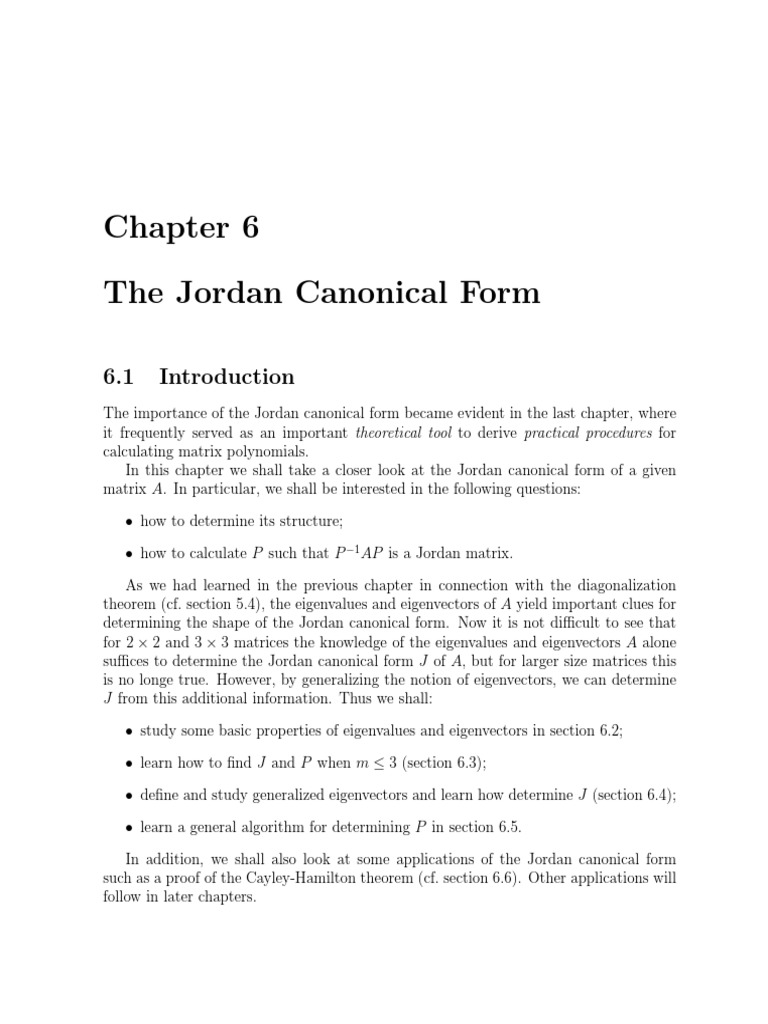 Jordan Canonical Form | PDF