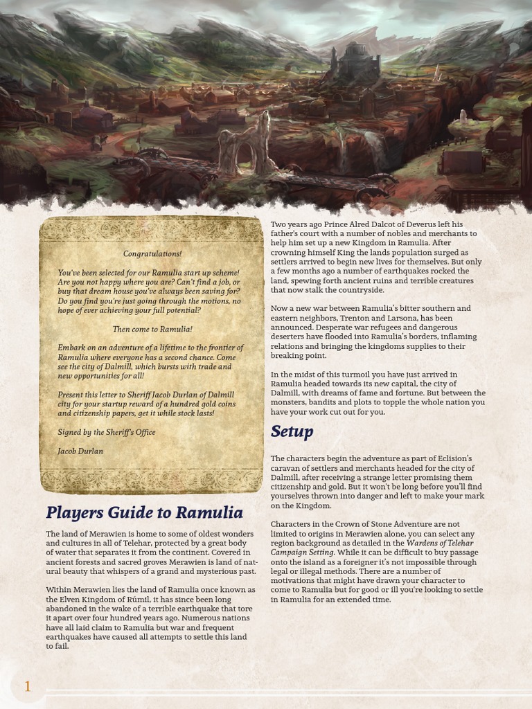 Wardens of Telehar - Players Guide To Ramulia | PDF | Room | Elf (Dungeons & Dragons)