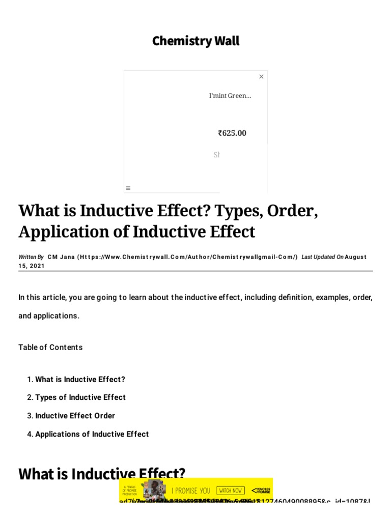 What Is Inductive Effect - Types, Order, Application of Inductive ...