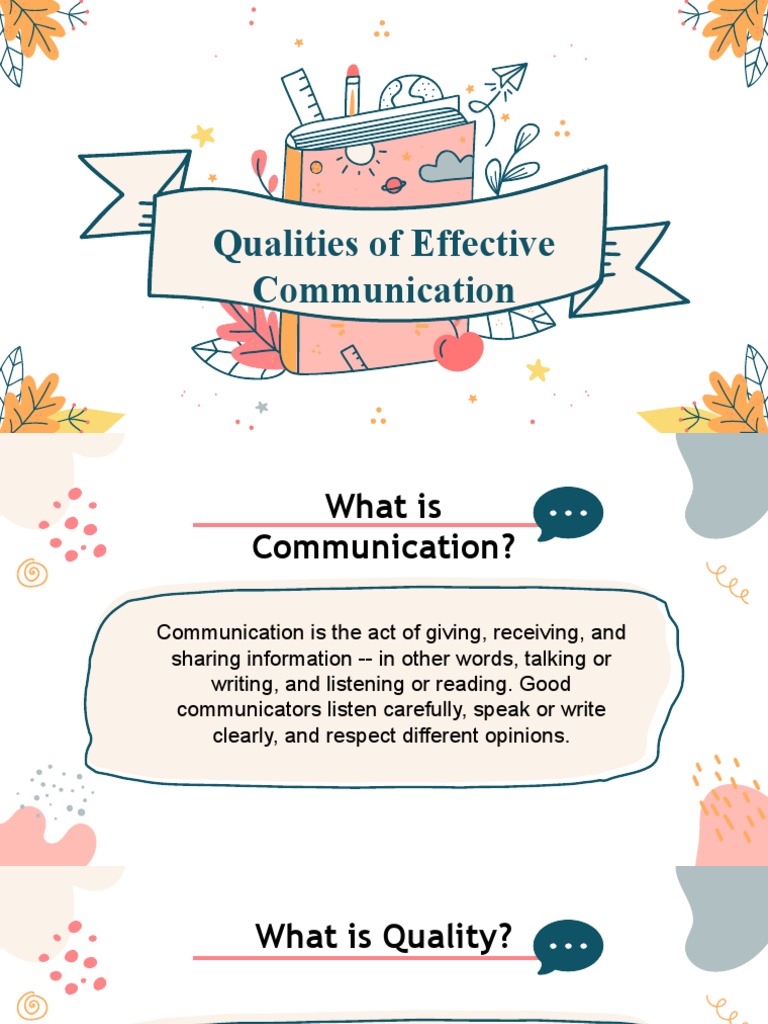 Qualities of Effective Communication | PDF