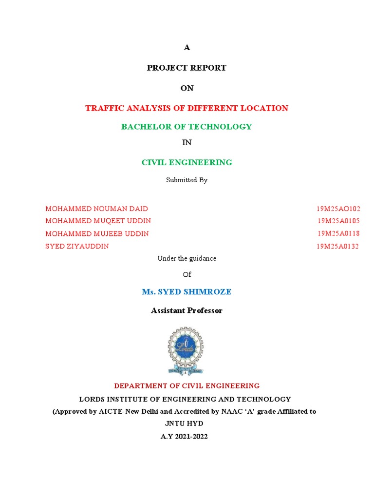A Report On Traffic Analysis | Download Free PDF | Traffic | Road