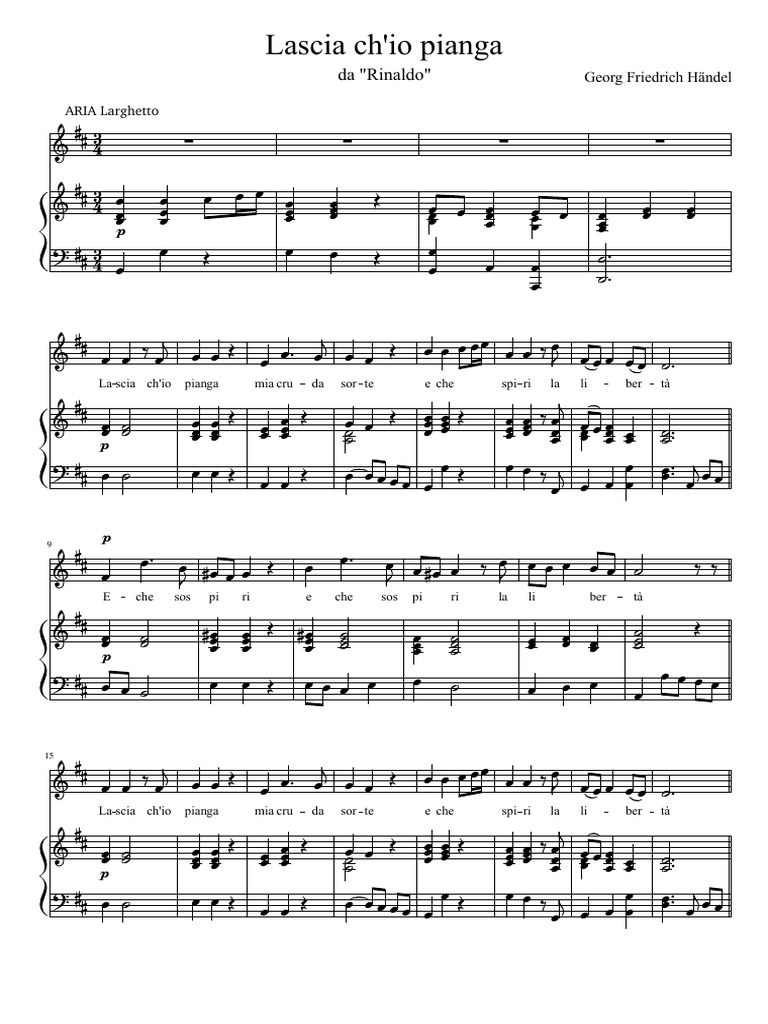 Handel Rinaldo Lascia Chio Pianga D | PDF