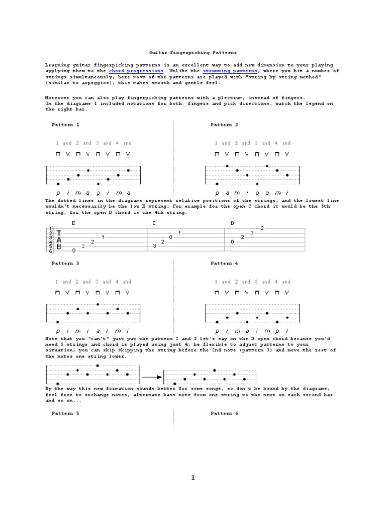 Chord Progressions Strumming Patterns | PDF | String Instruments ...
