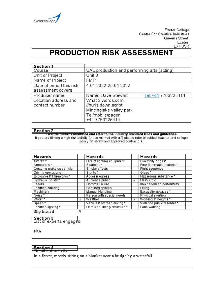 Risk Assessment | Download Free PDF | Safety | Occupational Safety And ...
