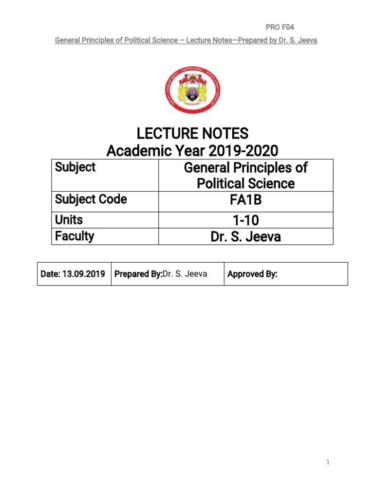 An Introduction to the Key Concepts and Scope of Political Science ...