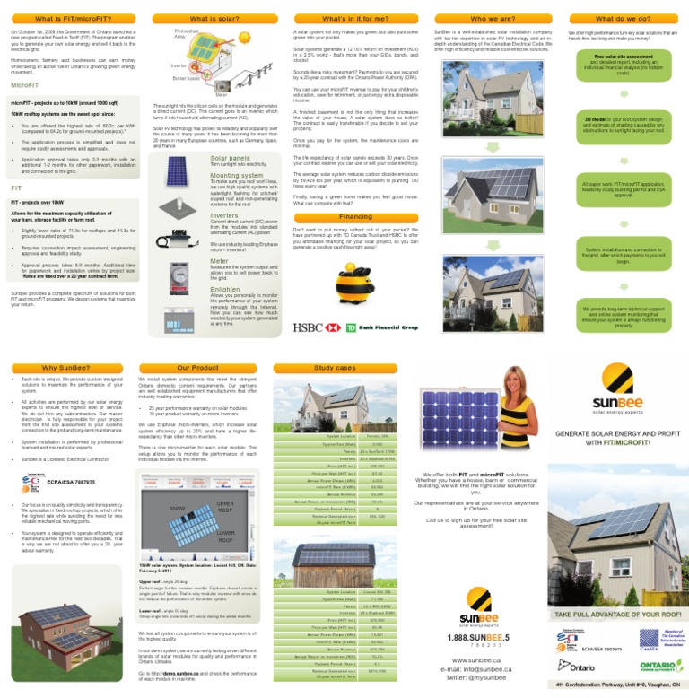 SunBee - Solar Energy Experts (Brochure) | PDF | Solar Power ...